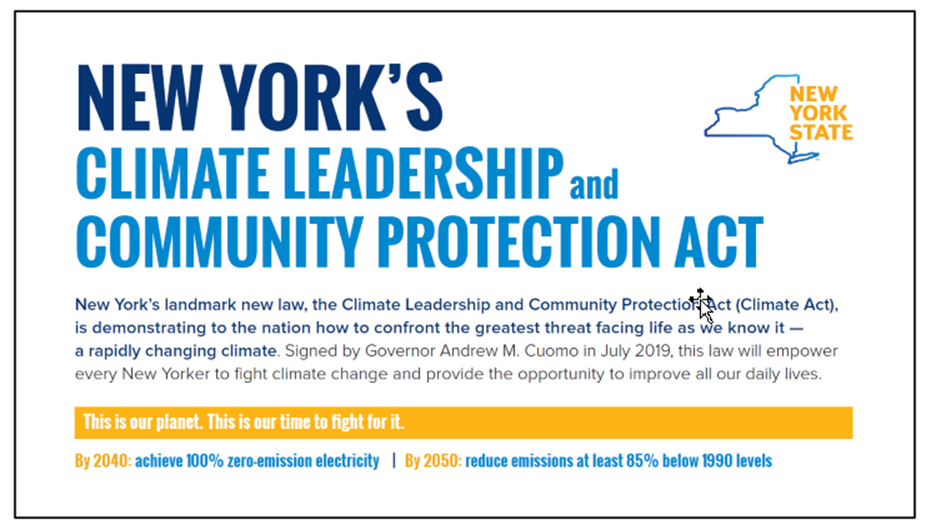 Citizens Guide Climate Act Overview – New York Energy Policies